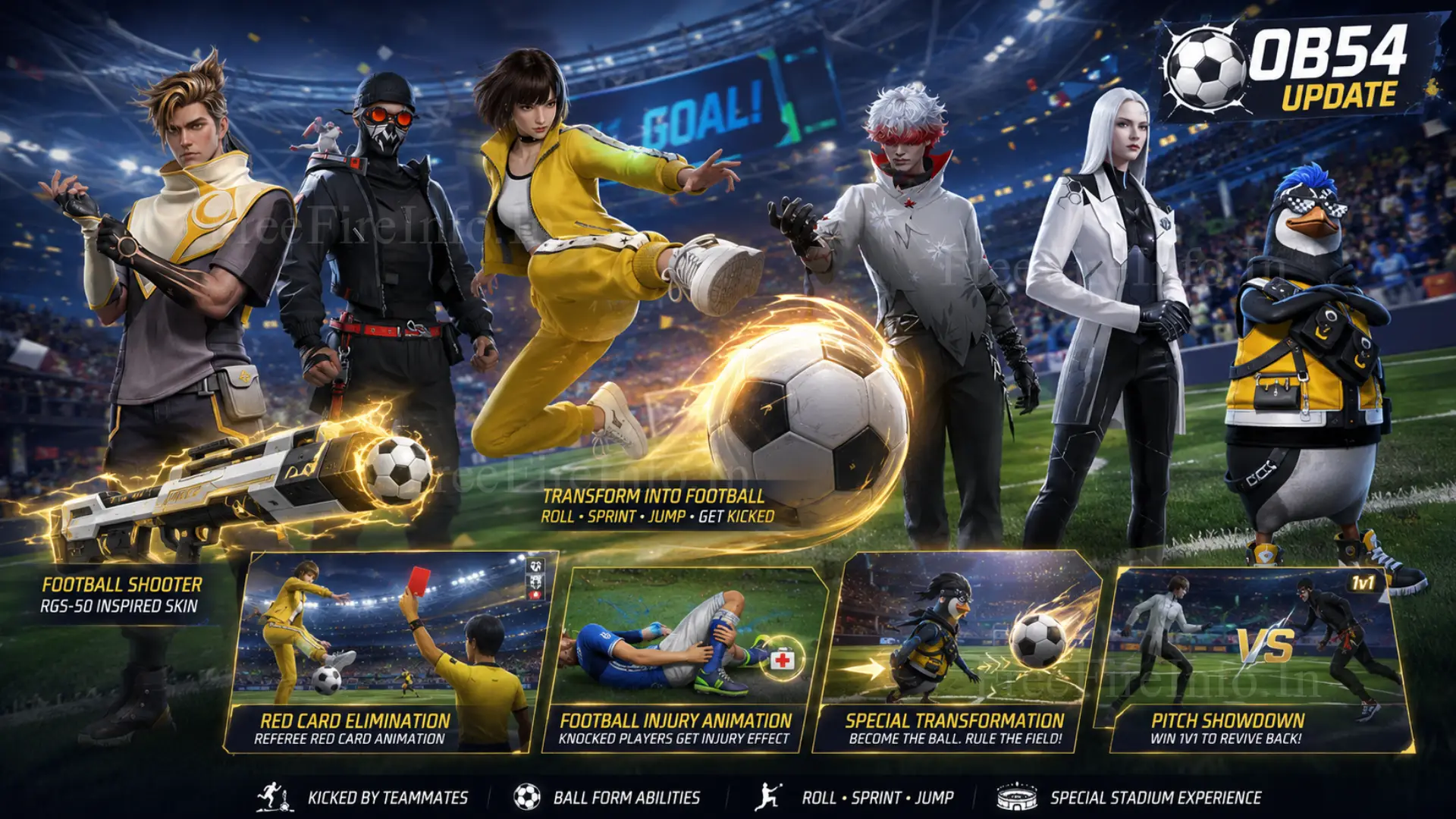Free Fire OB54 Update Leaks — Football-Themed Event, Stadium Arena ...